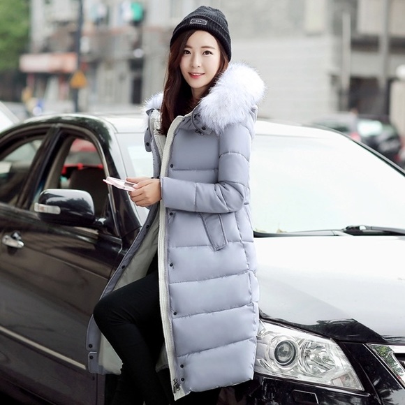Jackets & Coats | Fur Trim Long Winter Coat With Hood | Poshmark